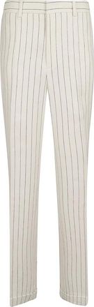 Polo Ralph Lauren Femme, Pantalons, Blanc, Taille: 34 FR Pinstriped Straight Pantalons