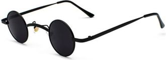 Generic Lunettes De Soleil Punk Rondes &Agrave; Petite Monture For Hommes Et Femmes(Black)