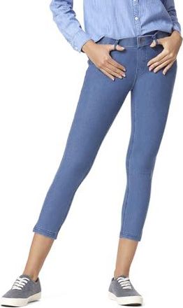 Hue Ankle Slit Essential Denim Capri Bonneterie, Délavage Moyen, M Femme