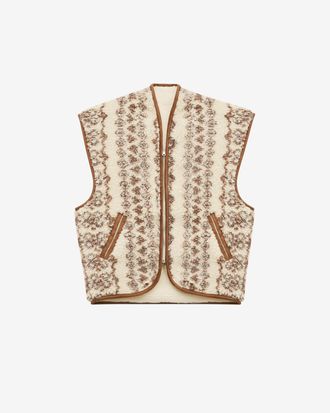 Isabel Marant Gilet Maximilia - Femme - &Eacute;cru-marron - Taille T0 - Marant &Eacute;toile
