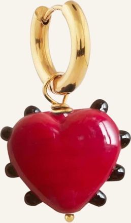 Sandralexandra Sandralexandra Creolen Milagros Heart Single Red By Glambou gold