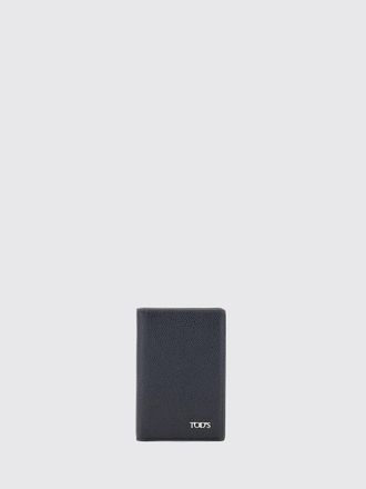 Tod's Porte-cartes &agrave; deux volets en cuir de veau grain&eacute; avec logo
