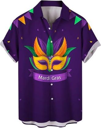 Generic Costumes de carnaval - Chemise &agrave; manches courtes - Chemise d&eacute;t&eacute; &agrave; manches courtes - Chemise de plage respirante et l&eacute;g&egrave;re - Chemise de vacances confor