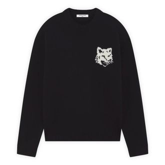 Maison Kitsuné Homme, Pulls, Noir, Taille: XL Pulls à col rond