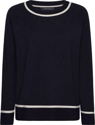 Elena Miro Femme, Pulls, Bleu, Taille: 46 FR Maille ras du cou