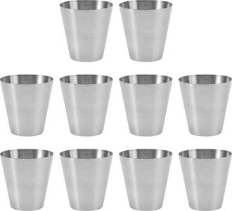 Luxshiny Trinkbecher aus Edelstahl: 10 Stück 100 Ml Kaffeebecher Teetasse Weinbecher Camping Kochgeschirr Metall Milchbecher für Rucksacktouren Camping Bier Ka