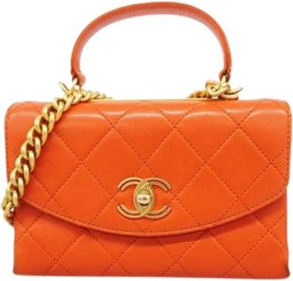Chanel Sac &agrave; main vintage doccasion - Femme - Pre-owned - Orange - Taille: ONE Size