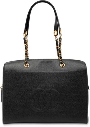 Chanel Shopper - CC Caviar Front Pocket Chain Tote - Gr. unisize - in Schwarz - f&uuml;r Damen
