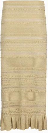 Liu Jo Femme, Jupes, Jaune, Taille: 38 FR Longue jupe en maille ajour&eacute;e