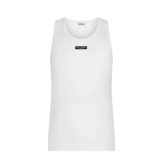 Dolce & Gabbana Wei&szlig;es Logo-Patch Tanktop - - Tops - Herren - Wei&szlig; - L