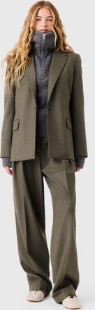 Maje Veste Tailleur &Agrave; Simple Boutonnage - Vert - 34 - Maje