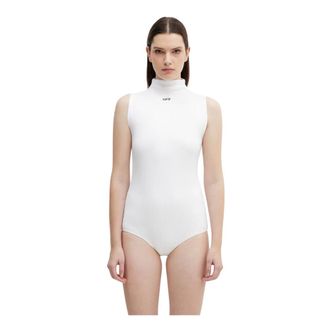 Off-white Body c&ocirc;tte c&ocirc;tel&eacute;e Stamp - Femme - Tops - Blanc - Taille: 40 FR