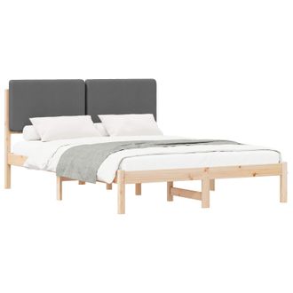 vidaXL Letto Con Testiera Rivestita Grigio Scuro 140 X 190 Cm Vidaxl