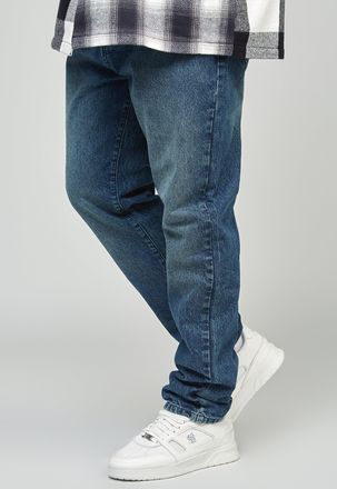 Siksilk Herren Mid Blue gerade geschnittene Denim-Jeans 34S