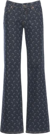 Marine Serre Femme, Jeans, Bleu, Taille: 36 FR Moon Bootcut Jeans