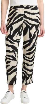 Tom Tailor Damen 1046512 Loose Slim Fit Hose, 38070-Abstract Beige Zebra, 42W / 28L