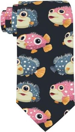 Generic Poisson-Globe Coloré Cravate Décontractée Cravate Homme Classique Cravatte Pour Soirée Adultes Mariages