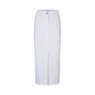 Riani Femme, Jupes, Blanc, Taille: 44 FR Jupe en jean avec fente