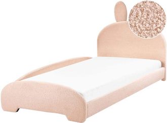 Beliani Kinderbett Kaninchen Boucl&eacute; PERROS 90 x 200 cm Beige