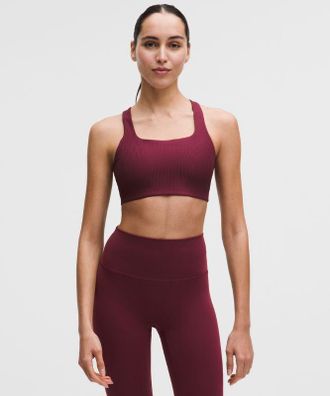 lululemon All-Time Hero Sports Bra Medium Support, B/C Cup pour Femmes - Burgundy - Taille 2XS