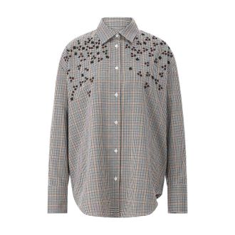 Msgm Karierte Hemdbluse mit Schmuckdetails