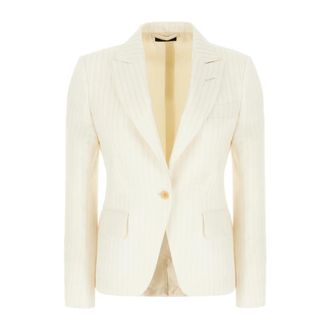 Tom Ford Einreihige Jacke mit spitzem Revers - - Jackets - Damen - Beige - XS