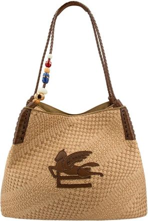 Etro Femme, Sacs, Brun, Taille: ONE Size Grand sac cabas Libra en raphia