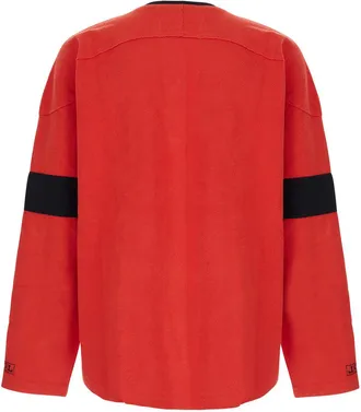 ERL Logo-Embroidered Cotton Sweatshirt - Red