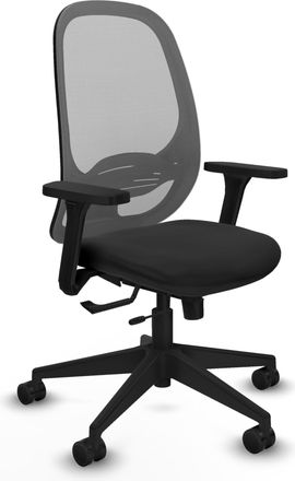 Piqueras y Crespo Schwarzer B&uuml;rostuhl mit 3D-Armlehnen, h&ouml;henverstellbare Lendenwirbelst&uuml;tze, ausgestattet mit Syncro/Traslack und Schneideschaum, mit Rollen von 65 mm,