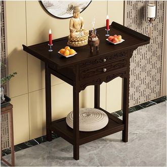 Generic Buddhistischer Pooja-Altartisch, Altartisch aus Holz f&uuml;r Zuhause, Buddhistischer Pooja-Altarschrank mit Schubladen, Gebets- und Meditationsschreinst&auml;n