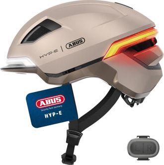 ABUS Fahrradhelm HYP-E - Helm mit Frontlicht, R&uuml;cklicht und Blinklicht - geeignet auch f&uuml;rs Fahrradfahren auf E-Bike und S-Pedelec - f&uuml;r Jugendliche und Er