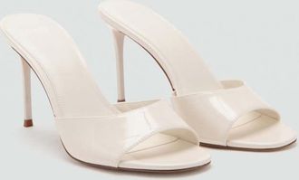 Mango Sandale &agrave; talon aiguille blanc - Femme - 35 - MANGO