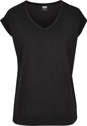 Urban Classics Kurzarmshirt Urban Classics Damen Ladies Round V-Neck Extended Shoulder Tee (1-tlg)