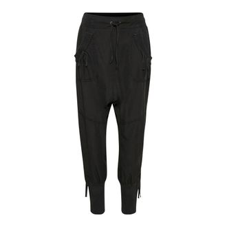 Cream Schwarze Hose mit elastischem Bund - - Trousers - Damen - Schwarzk - M