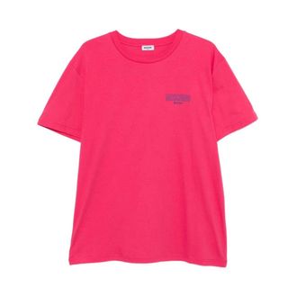 Moschino Homme, Tops, Rose, Taille: L Logo Print Crew Neck T-Shirt