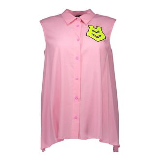 Love Moschino &Auml;rmellose italienische Kragenbluse rosa - - Blouses & Shirts - Damen - Rosa - S