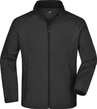 James & Nicholson Herren Raglan Softshelljacke - Klassische Softshelljacke mit Microfleece Innenfutter | Farbe: black/black | Gr&ouml;sse: XXL