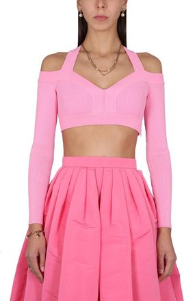 Alexander McQueen Viscose Cropped Blouse - Pink