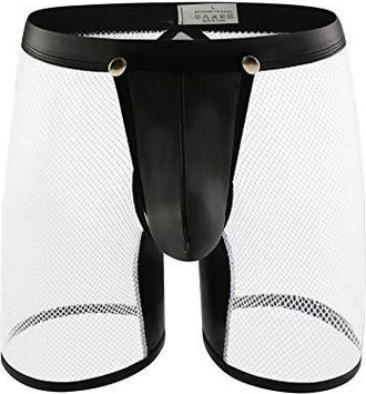 Feoya Boxer Homme Transparent en Maille - Sexy String Homme Slip Transparent Sous-vêtement S