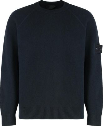 Stone Island Homme, Pulls, Bleu, Taille: XL Pull ras du cou à manches raglan