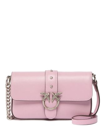 Pinko sac &agrave; bandouli&egrave;re Love One Micro en cuir - Rose