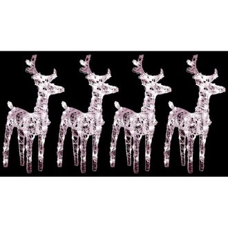 vidaXL vidaXL LED-Rentiere 4 Stk. Warmwei&szlig; 160 LEDs Acryl