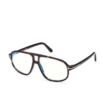 Tom Ford unisex, Accessoires, Brun, Taille: 57 MM Blue Block Navigator Opticals