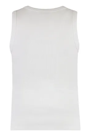 McQ by Alexander McQueen Womens Tank Top Optical White Cotton Vests & Tops