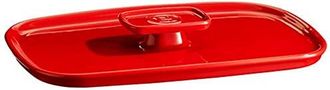 Emile Henry Deckel für Auflaufform, rot, Grand Cru, 30 x 22 x 3 cm