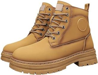 Generic Bottines Homme Lacets R&eacute;tro Bottes Courtes de Randonn&eacute;e Plates Semelle Antid&eacute;rapante Tendances Style Britannique Chaussures Montantes D&eacute;contract&eacute;e Con
