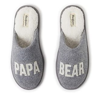Dearfoams Homme Papa Bear Matching Family Gifts for Dad Clog Chausson, Gris Clair chiné, X-Large
