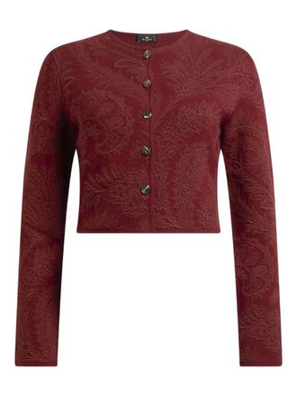 Etro cardigan frangé à motif cachemire - Rouge