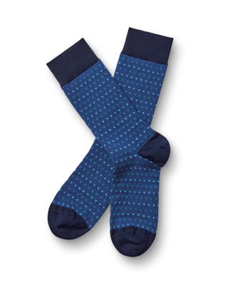 CHARLES TYRWHITT Socken mit Mikrokaros - Tintenblau