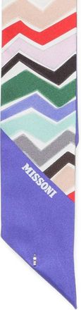 Missoni Silk Zigzag Print Scarf - Purple